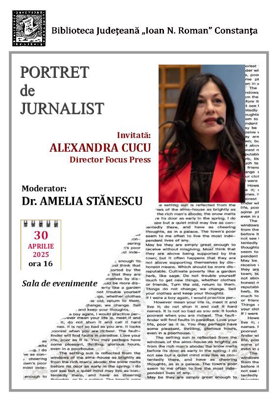 „Portret de jurnalist” – Biblioteca Județeană "Ioan N. Roman" Constanța