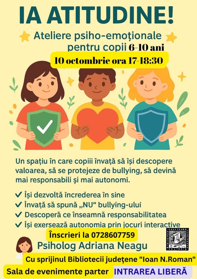 Prima ediție a atelierelor psiho-emoționale pentru copii „Ia atitudine ...
